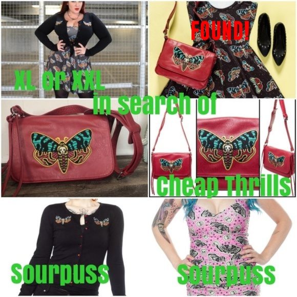 Sourpuss | Sweaters | Iso Sourpuss Death Moth Cardigan Dress Bag | Poshmark